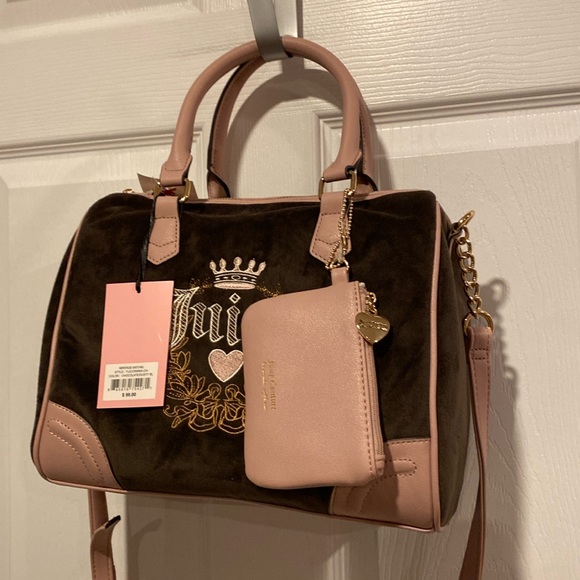 Juicy Couture | Bags | Bnwt Juicy Couture Viral Heritage Satchel In Chocolate Brown And Dusty ...